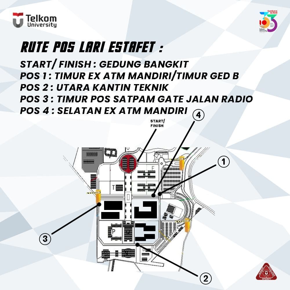 Rute Lari Estafet TelU Cup 2023