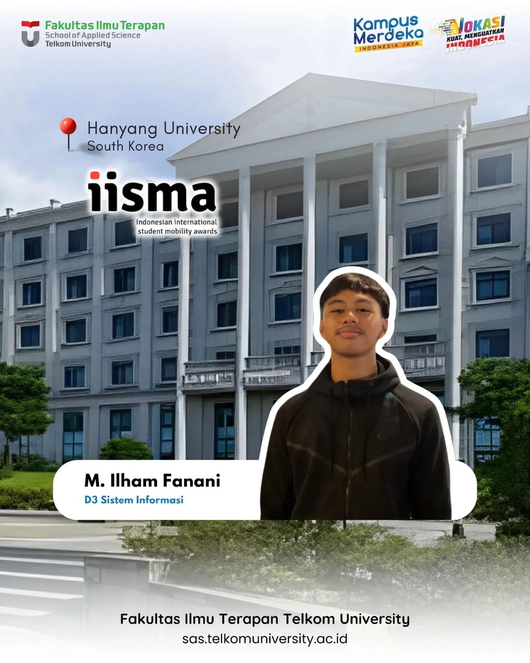 Muhammad Ilham Fanani, Mahasiswa Fakultas Ilmu Terapan peraih IISMA ...